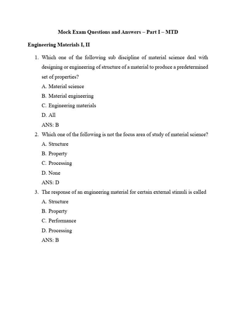 Mock Exam Questions and Answers - MTD | PDF