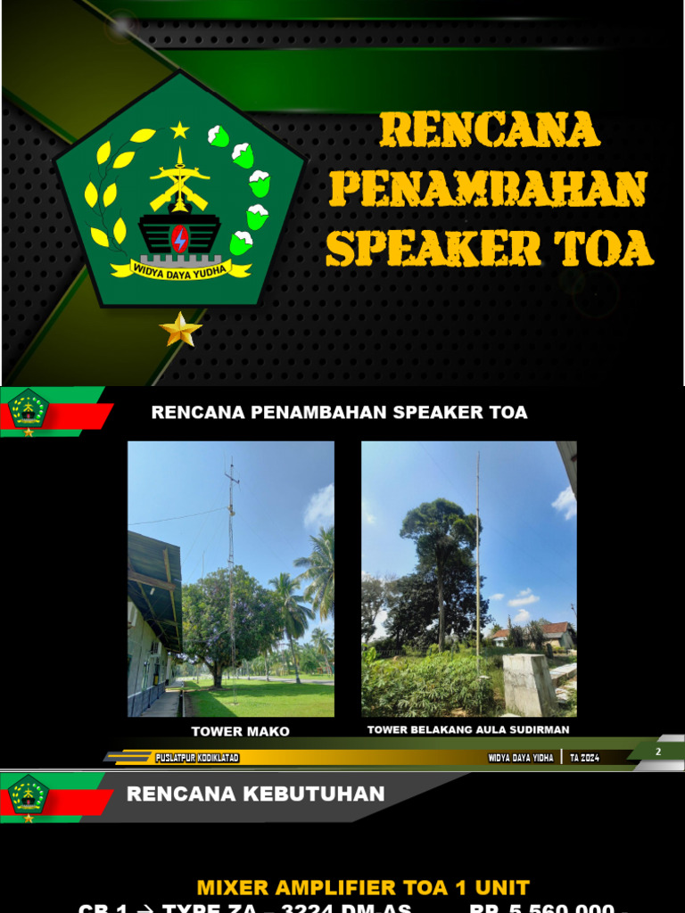 RENCANA PENAMBAHAN SPEAKER TOA | PDF