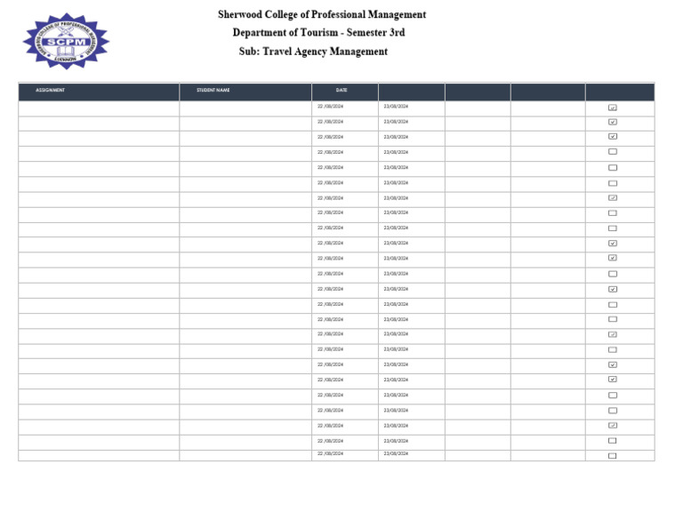 Travel Agency Managment - Assigment Details | PDF