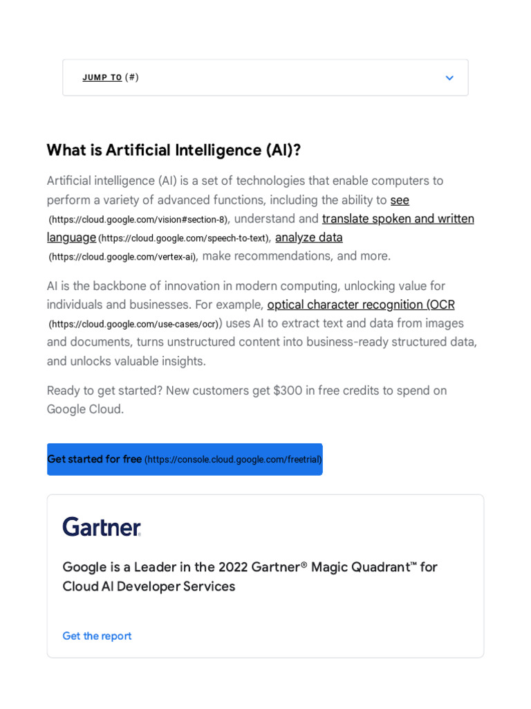 Google What Is Artificial Intelligence (AI) | PDF