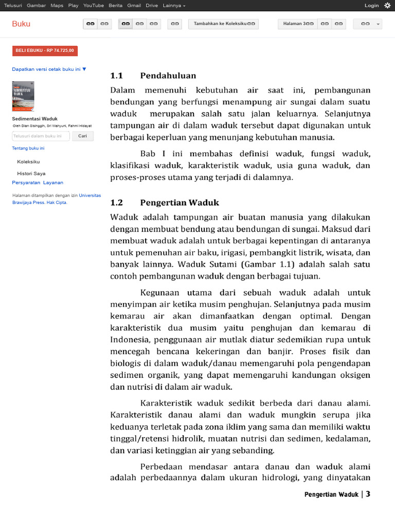 Sedimentasi Waduk - Dian Sisinggih, Sri Wahyuni, Fahmi Hidayat - Google Buku | PDF