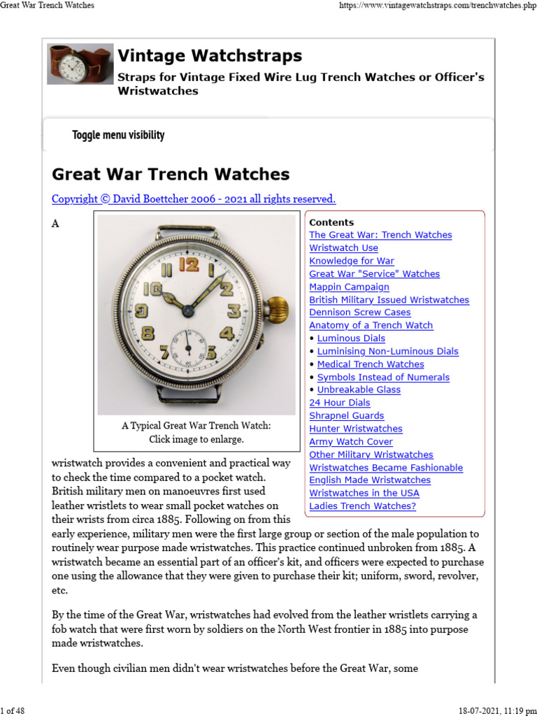 Great War Trench Watches | PDF | Barrage (Artillery) | Watch