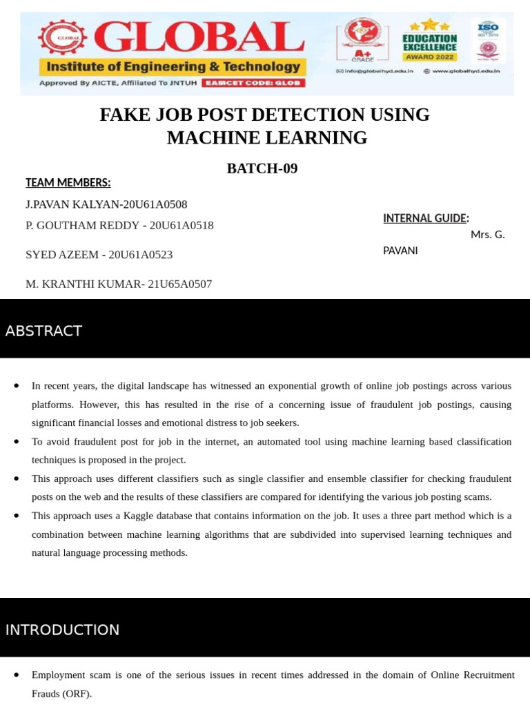 Fake Job Post Detection Using Machine Learning | PDF | Machine Learning ...