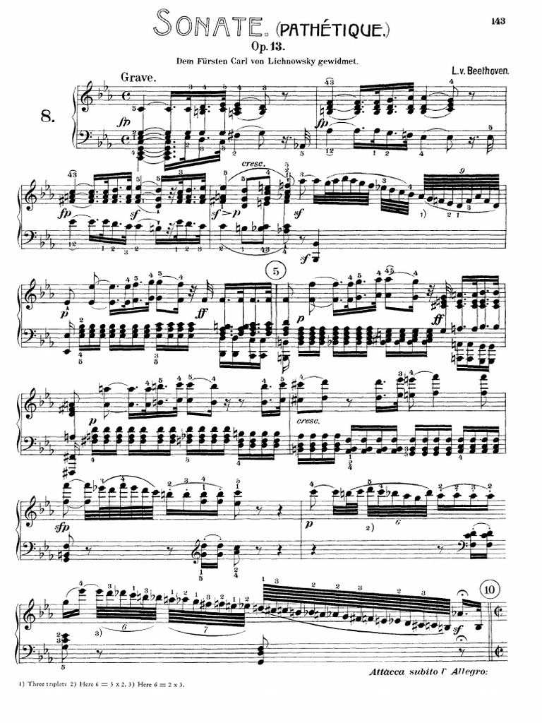 Piano Sonata No. 8 in C Minor 'Pathetique', Op. 13 | PDF