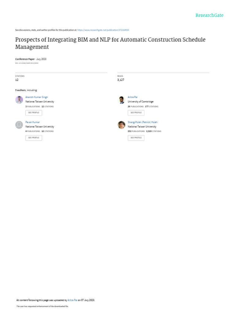 Prospects of Integrating BIM and NLP For Automatic Construction Schedule Management | PDF ...