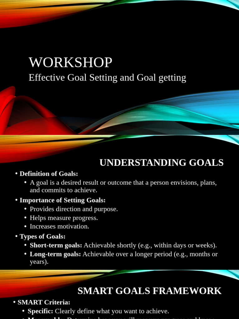 Workshop Goal Setting | PDF | Career & Growth | Business