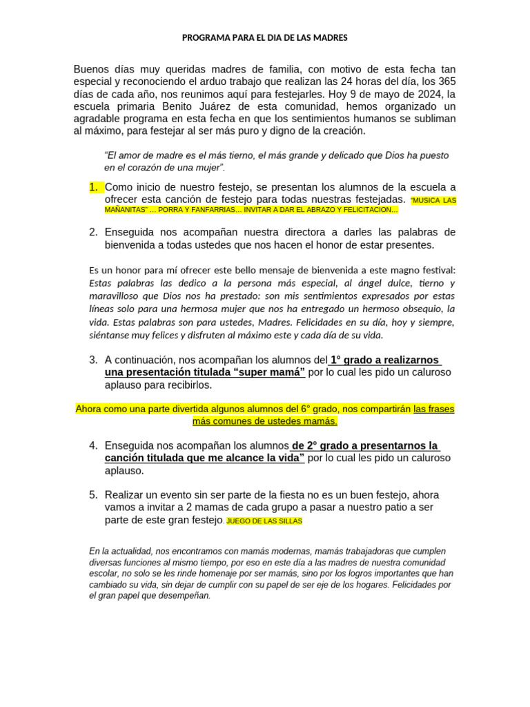 Festejo Dia de Las Madres | PDF | Poesía