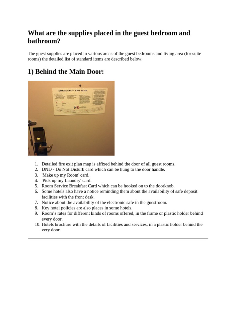 Guest Amenities N Supplies | PDF