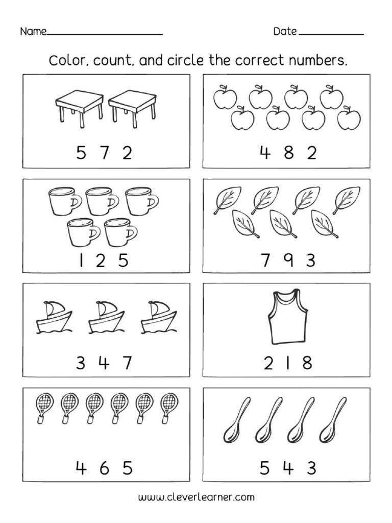Counting Preschool Worksheets | PDF