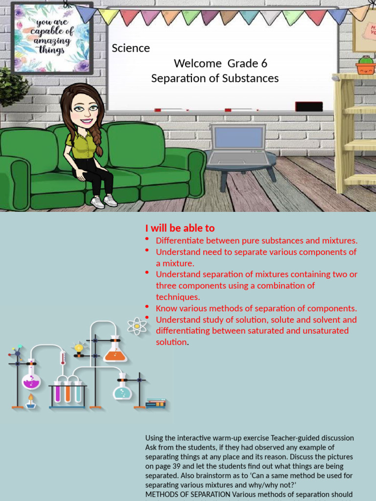 Grade 6 Separation of Substances Final | PDF