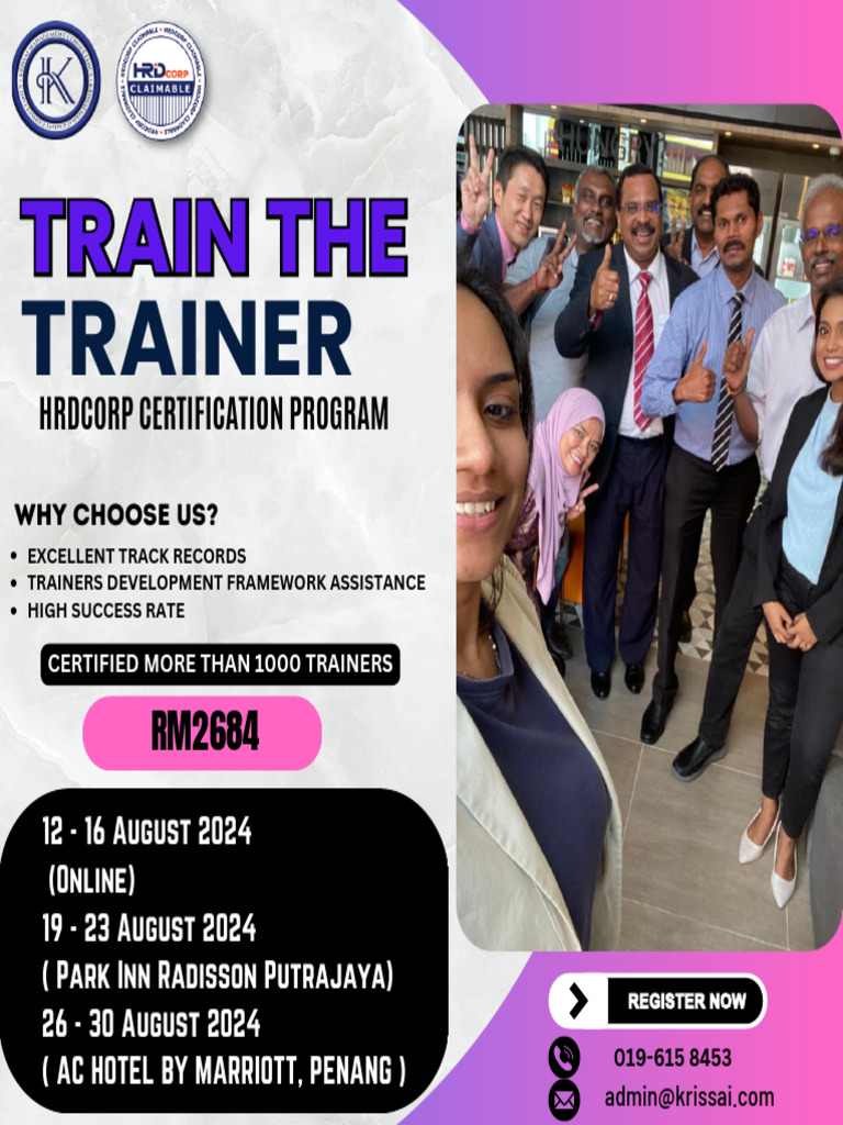 TRAIN The TRAINER (HRDCorp Certification Program) - August 2024 | PDF