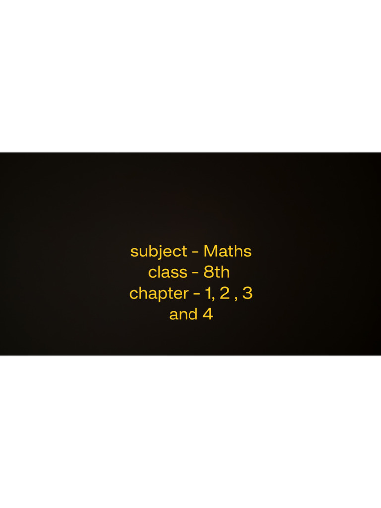 Class 8th (A & B) Maths | PDF