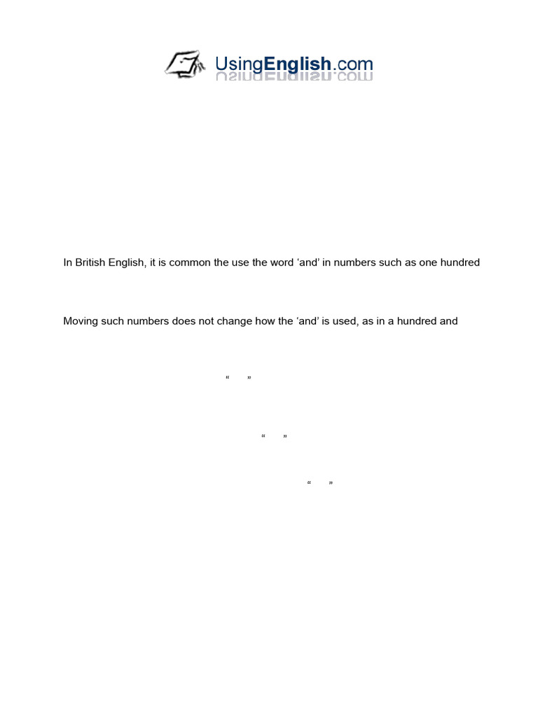 Big Numbers American and British English | PDF | Linguistics | Teaching ...
