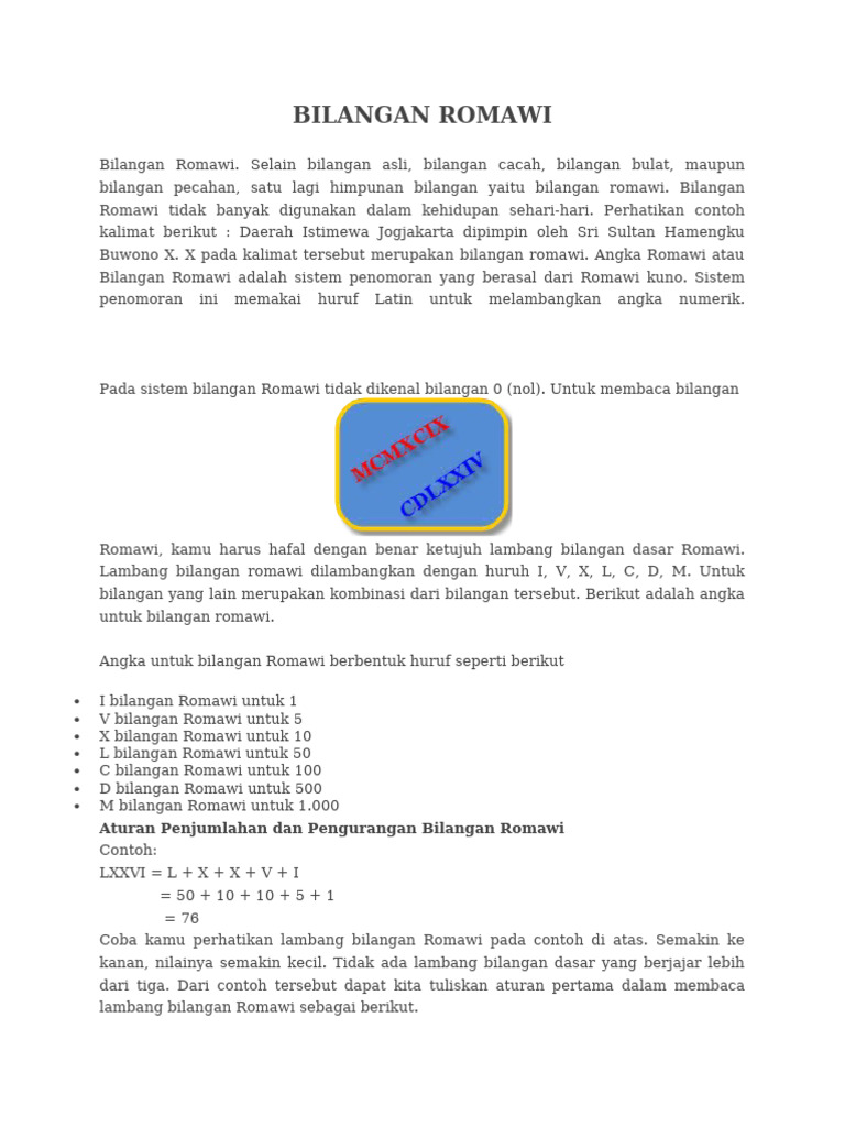 Bilangan Romawi | PDF