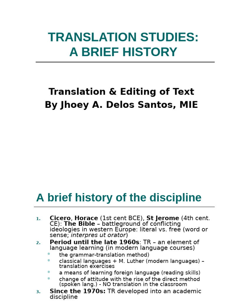 History of Translation Studies | PDF