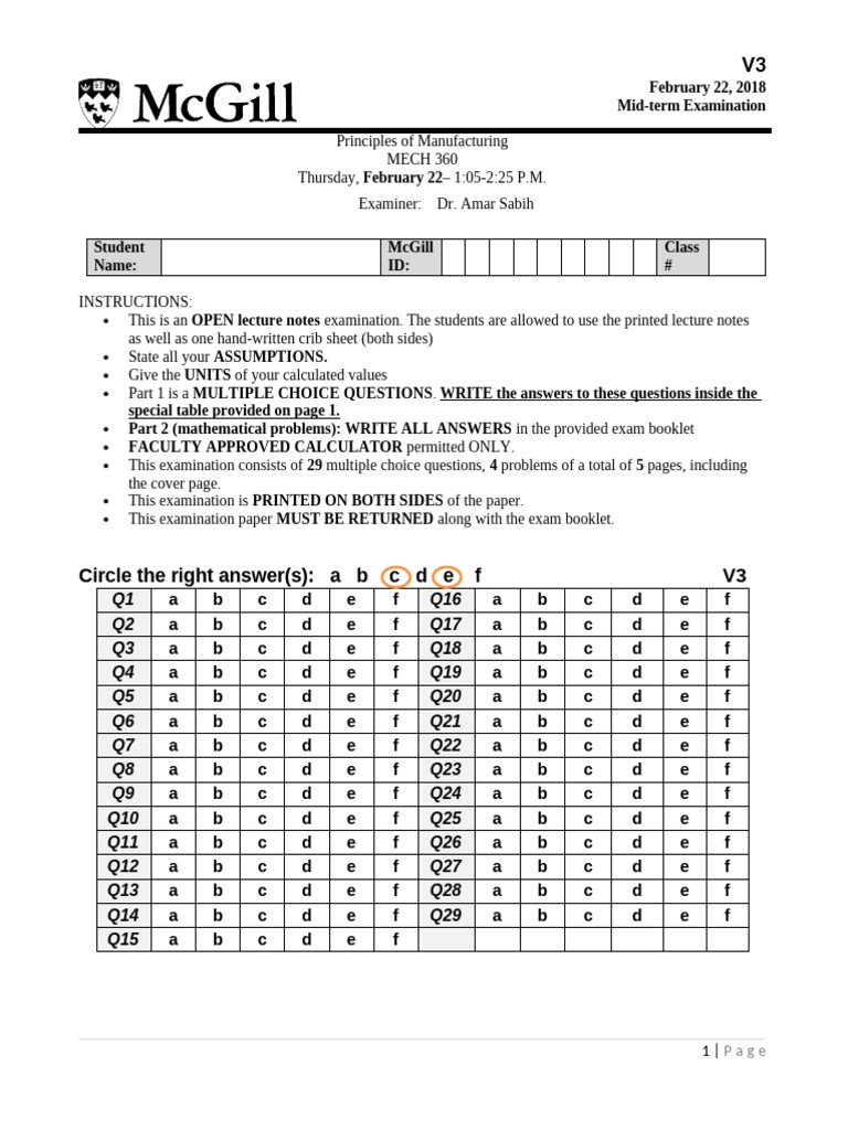 Exam Copy V3-MECH 360 | PDF | Machining | Drilling