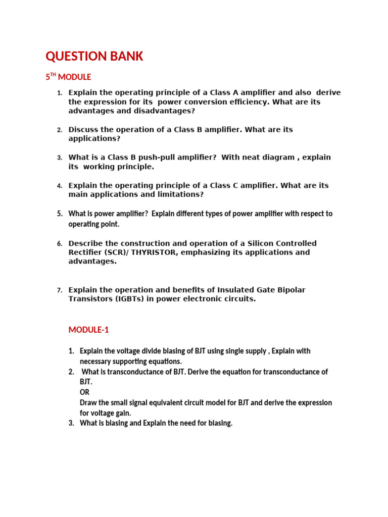 Module 1 & 5 QB EPC | PDF
