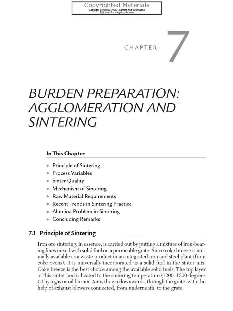 Burden Preparation Agglomeration and Sintering | PDF