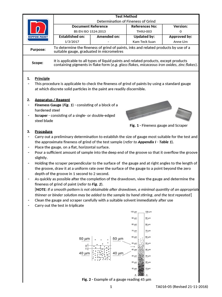 TMIU-003 - Determination of Fineness of Grind | PDF
