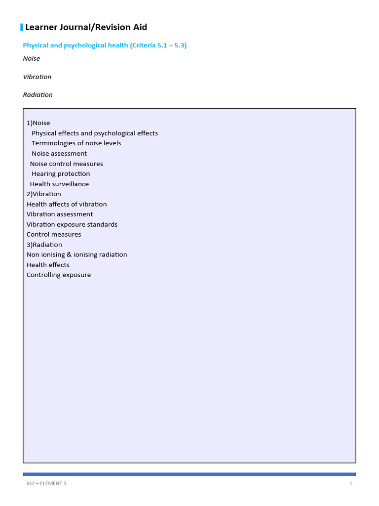 Element 5 - Learner Journal | PDF