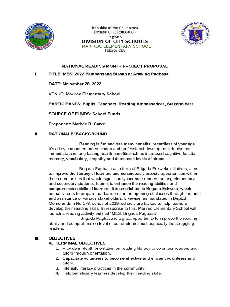 National Reading Month 2025 Proposal | PDF | Reading Comprehension ...