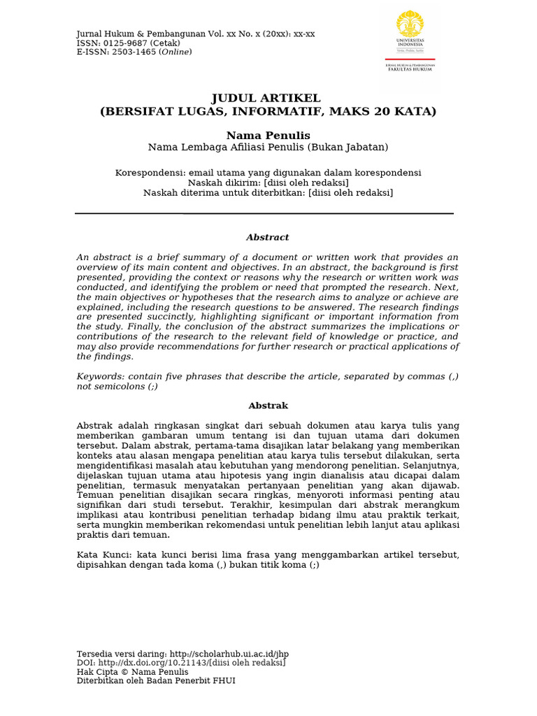 JHP Template Penulisan 2023 | PDF