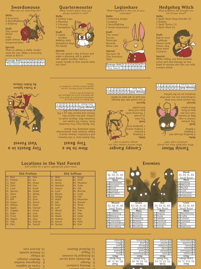 Tiny Beasts (Brown Background) | PDF