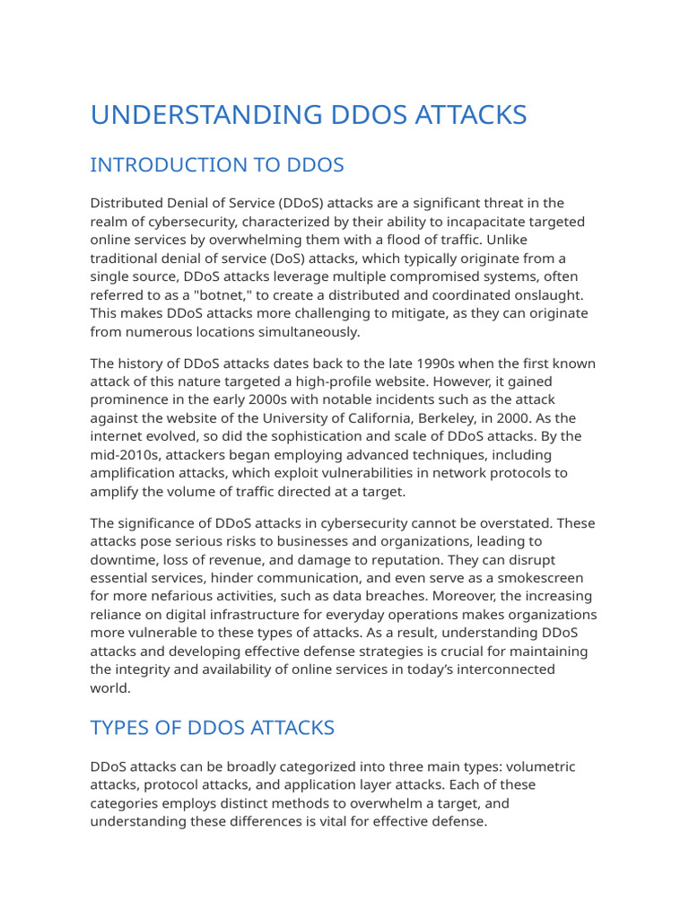 Understanding DDoS Attacks | PDF
