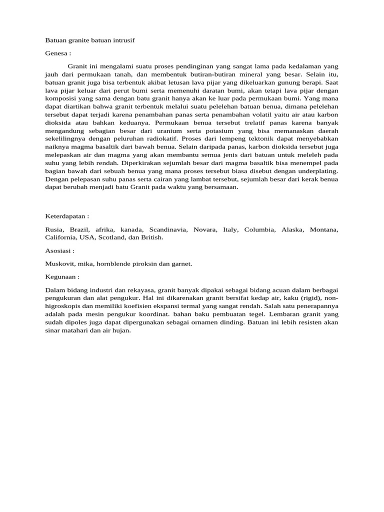 Batuan Granite | PDF