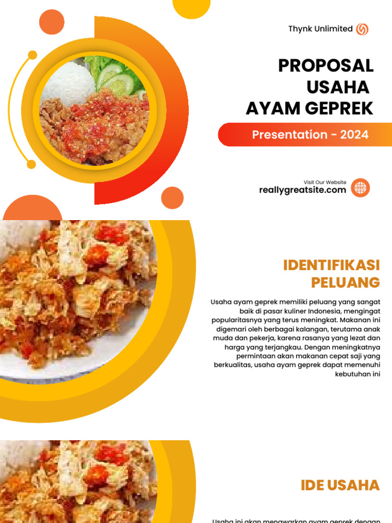 Proposal Usaha Ayam Geprek | PDF