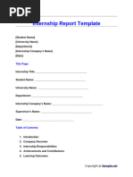 Title Internship Report Template | PDF