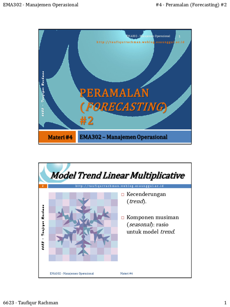 EMA302 4 Peramalan Forecasting 2 Exe | PDF