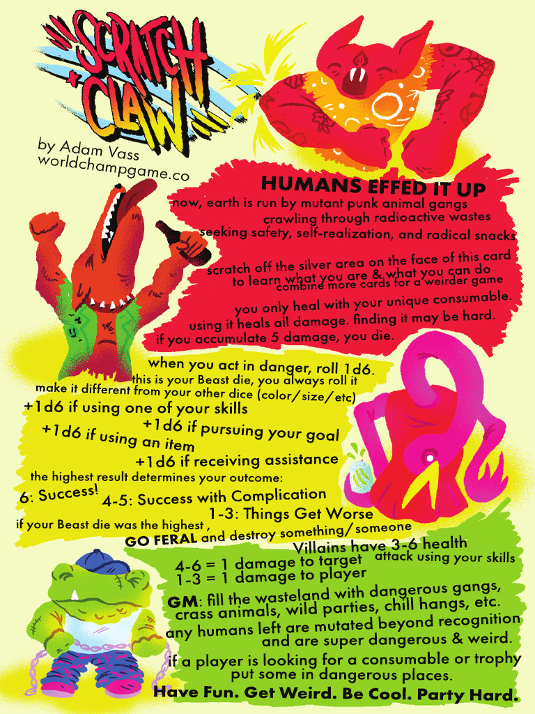 Scratch and Claw Rules Color PDFK | PDF