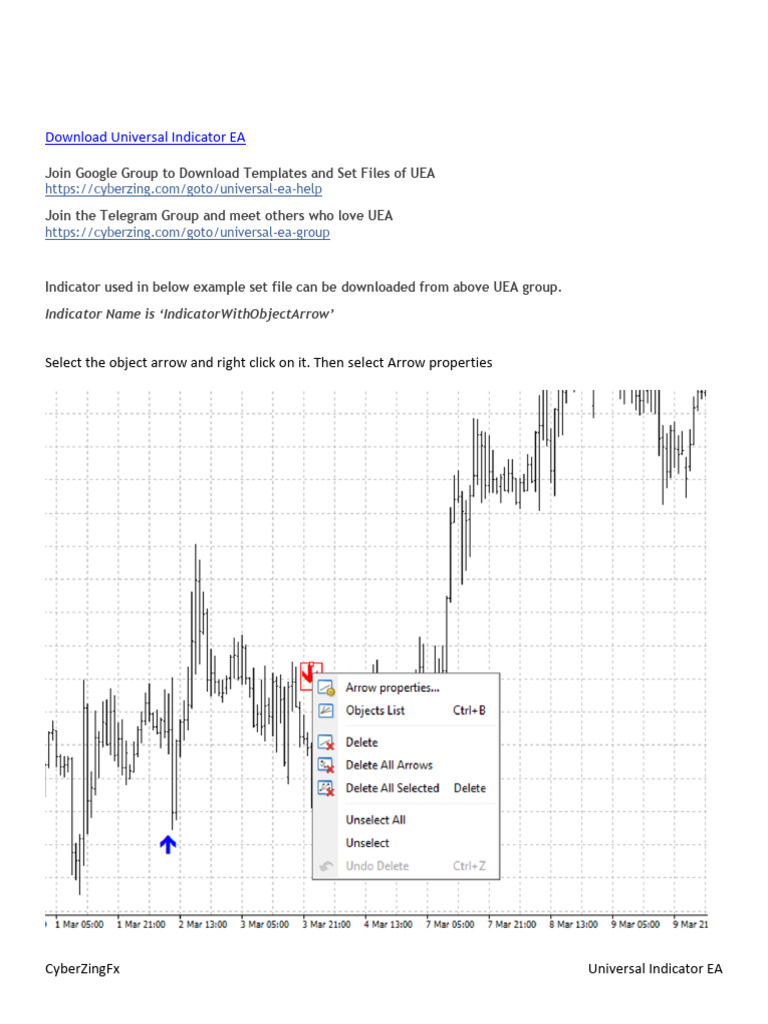 Setup Universal EA With Indicator Signal Chart Object | PDF