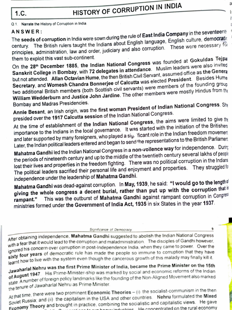 History of Corruption in India | PDF