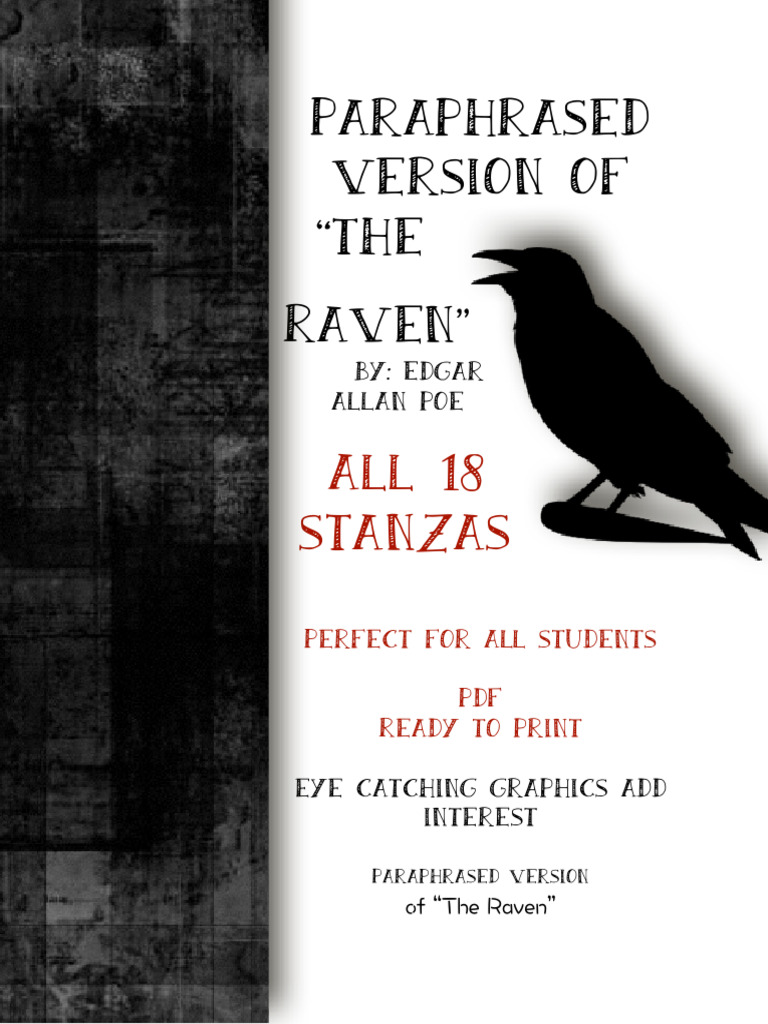 Paraphrased Version of "The Raven": All 18 Stanzas | PDF