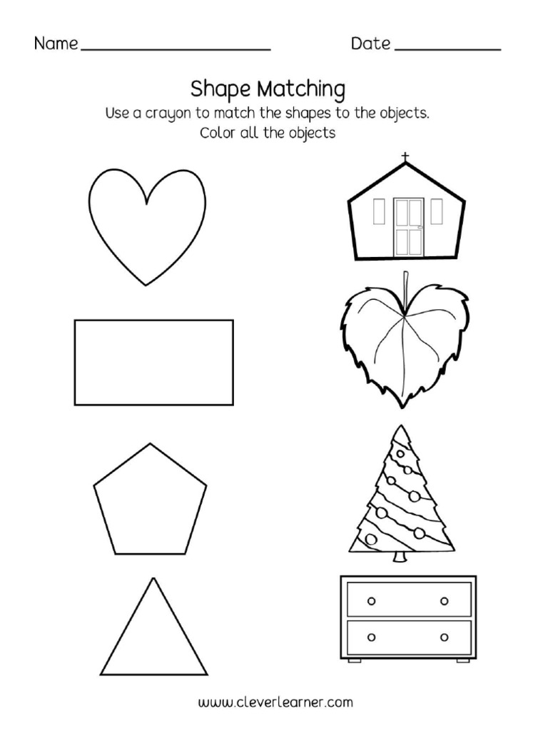 Fun Matching Shapes Worksheet for Children Rectangle | PDF