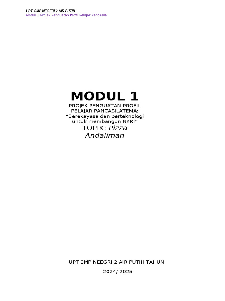 Modul Projek - Berekayasa dan Berteknologi untuk Membangun NKRI - Fase ...