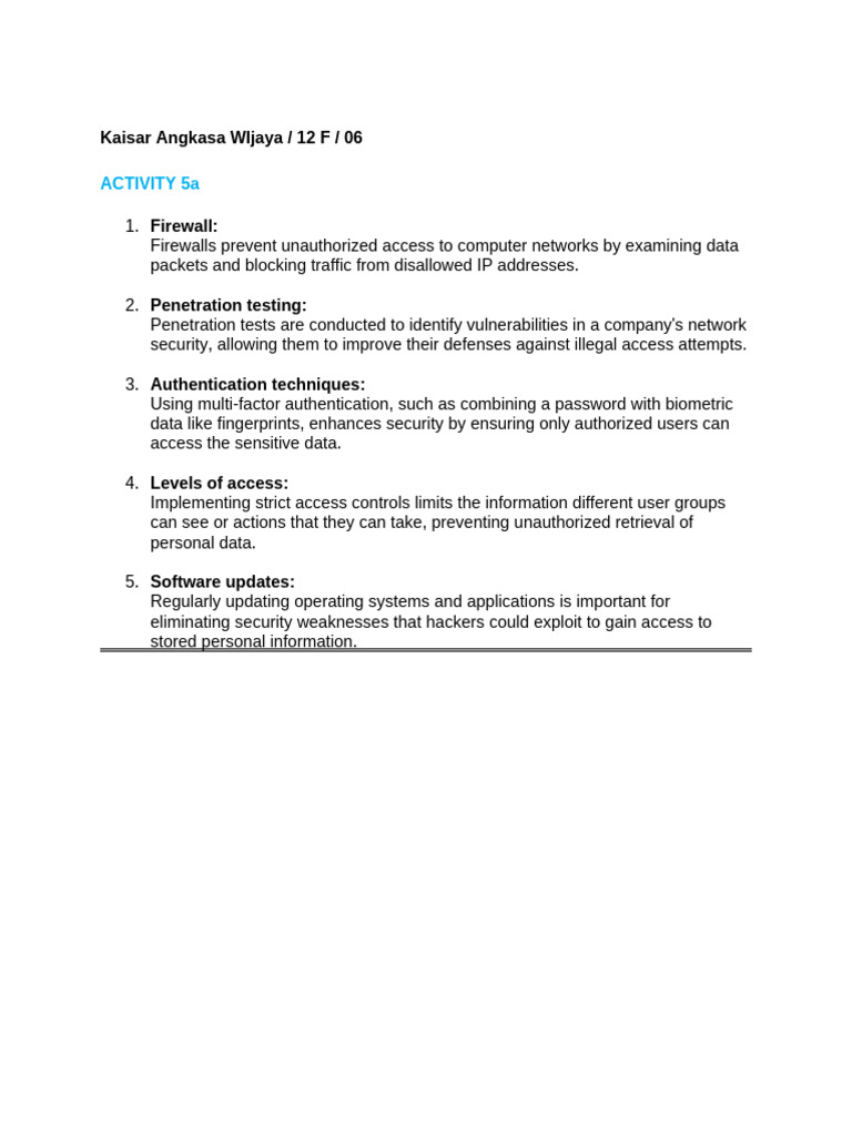 Activity - 5a Kai | PDF