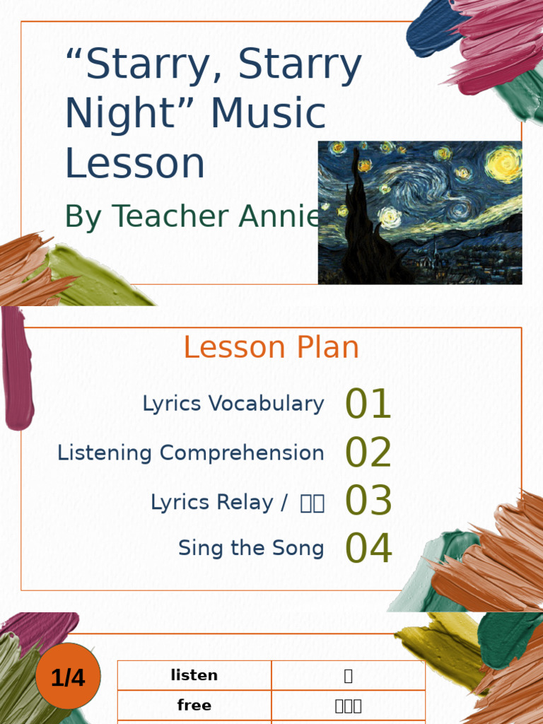 Starry, Starry Night - Music Lesson | PDF