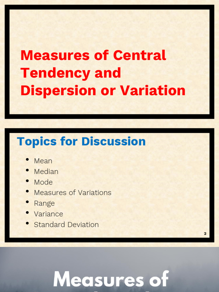 Measures of Central Tendency and Variation | PDF