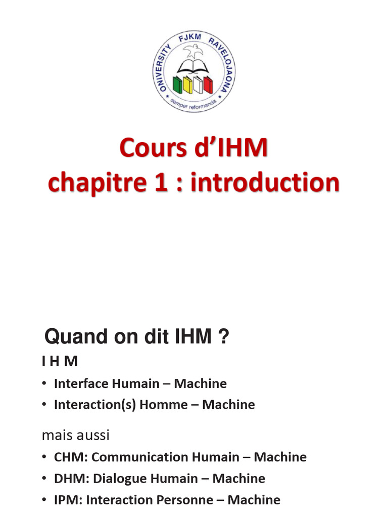 IHM - Cours1 | PDF