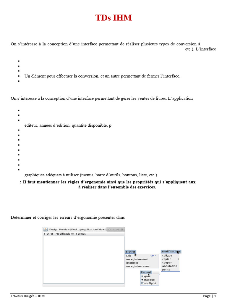 TDs IHM | PDF | Computers