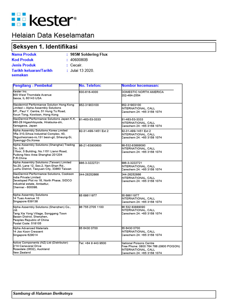 985M Soldering Flux (Bahasa Malaysia) | PDF