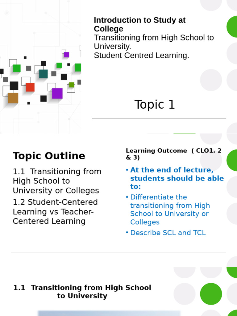 GNS1204 Topic 1 Introduction To Study at College | PDF