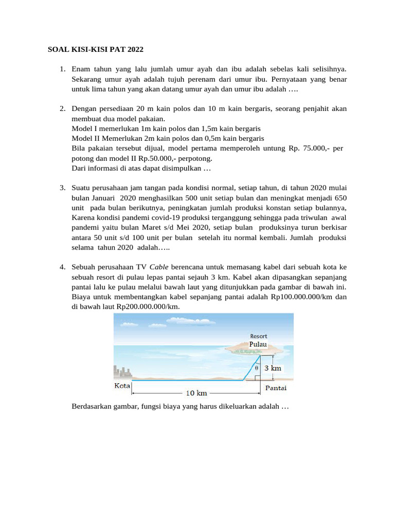Kisi-Kisi Soal Pat | PDF