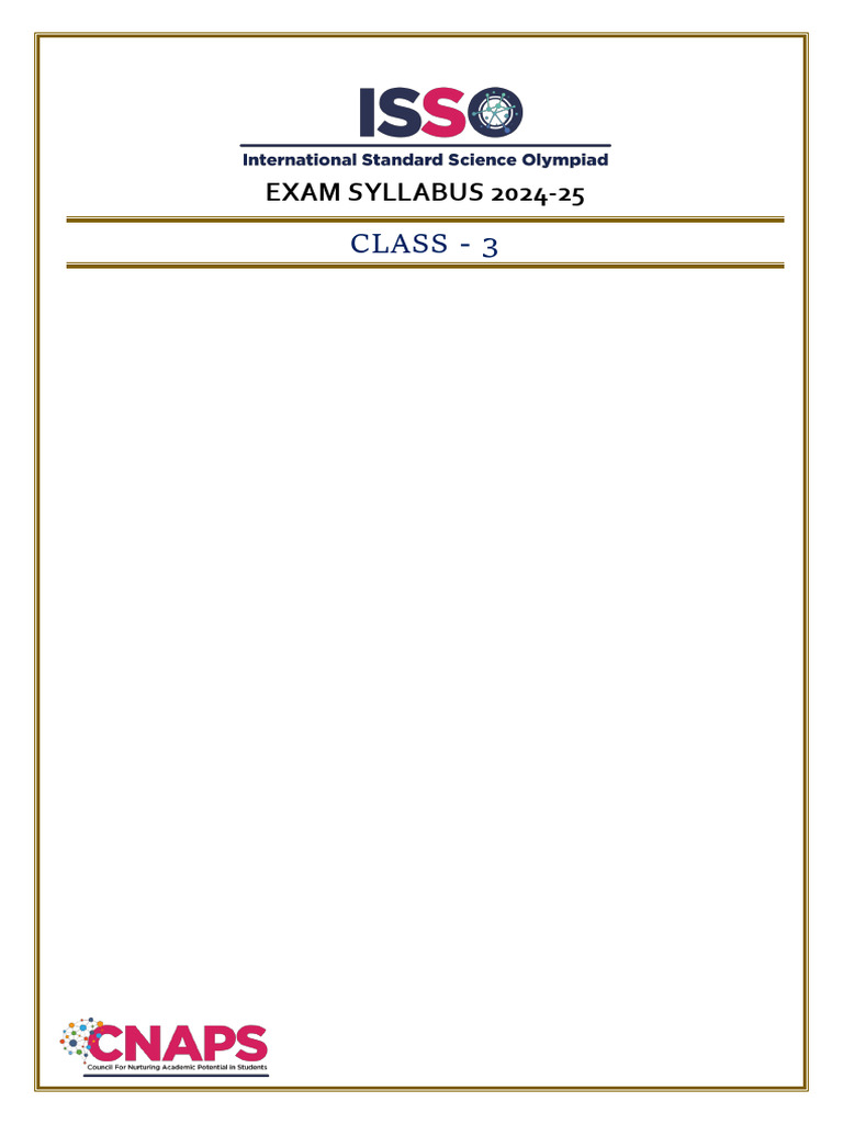 Isso Syllabus Class-3 2024-25 | PDF
