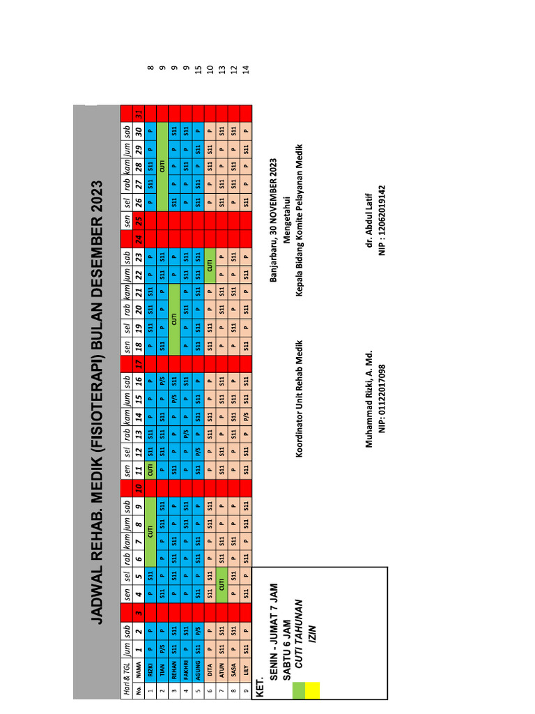Jadwal Desember 2023 | PDF
