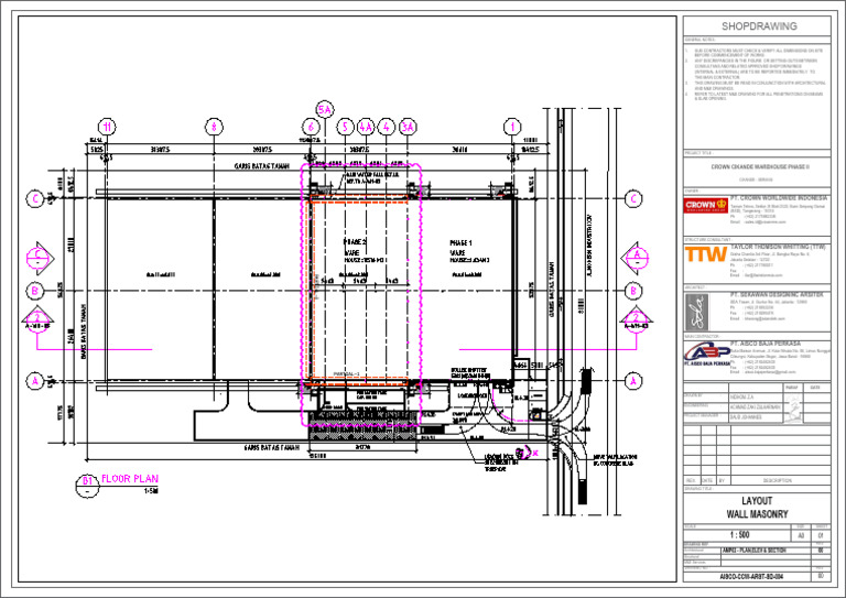 Shopdrawing: Layout Wall Masonry | PDF
