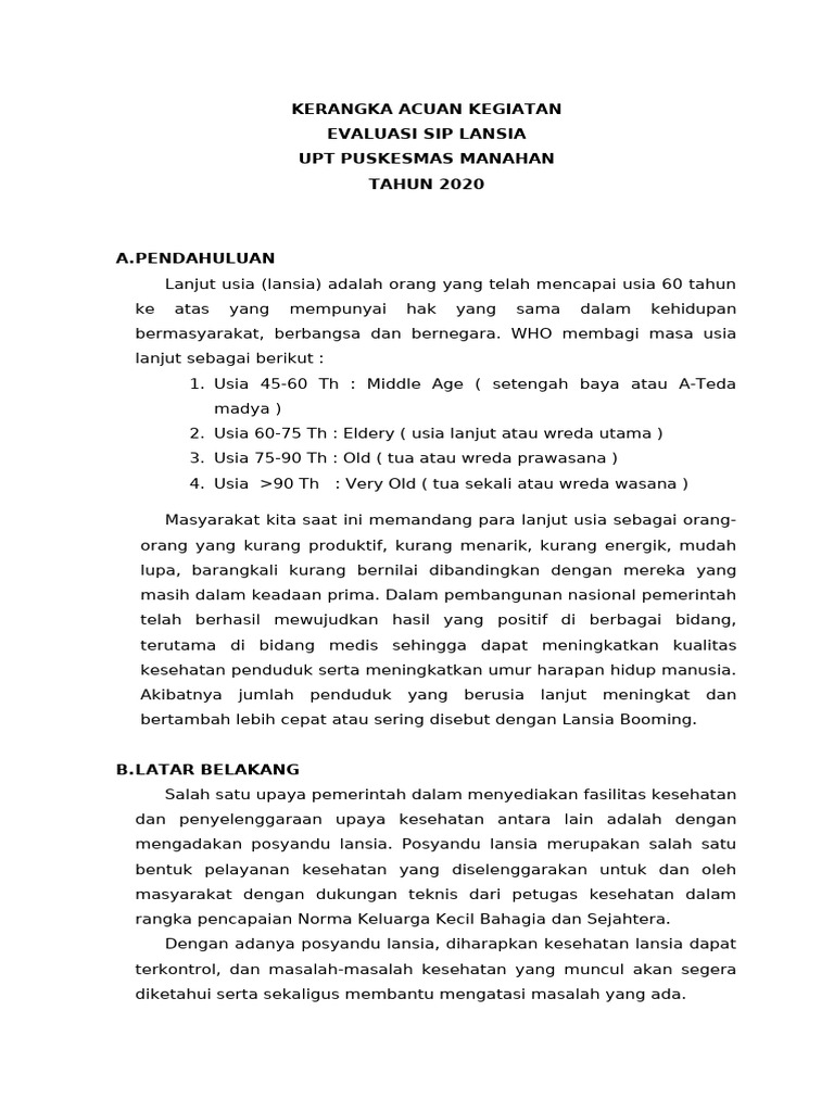 Kak Sip Lansia 2020 | PDF